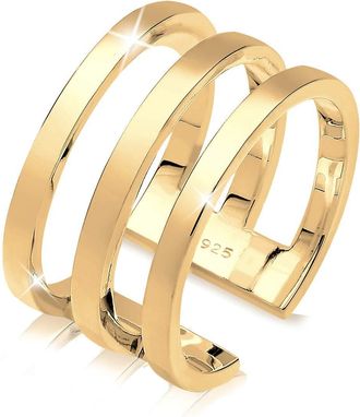 Elli Ring Damen Wickelring Geo in 925 Sterling Silber vergoldet