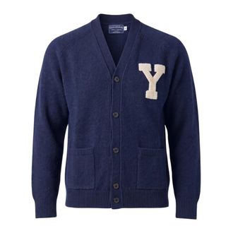 CHESAPEAKE'S Ivy Varsity Woll Cardigan - - Knitwear - Herren - Blau - L