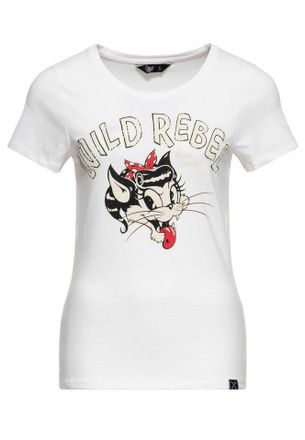 Queen Kerosin Print-Shirt Wild Rebel (1-tlg) mit Cartoon Print