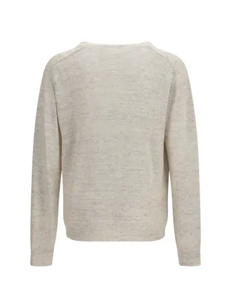Our Legacy Mens Sweater Rue V-Neck Ecru Linen Cyclone