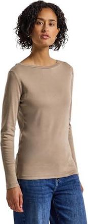 Street One 3228383 T-Shirt Basique à Manches Longues, Marron, 48 Femmes