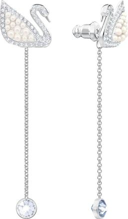 Swarovski Ikonische Schwanen-Ohrh&auml;nger - - Accessories - Damen - Grau - ONE SIZE