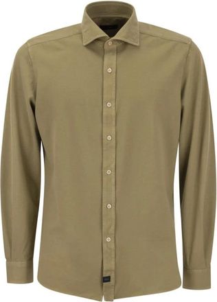 Fay Homme, Chemises, Vert, Taille: S Cotton French Collar Shirt