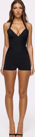 House of CB The Contour - Top sculptant dos nu avec ceinture taille haute - Noir