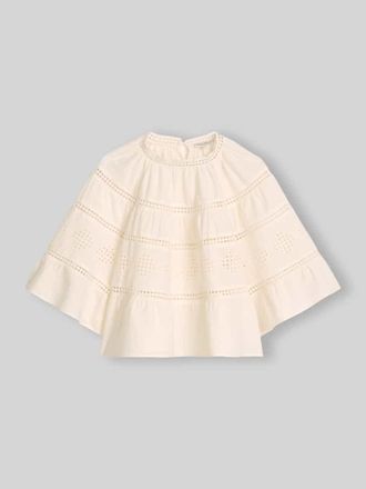 Marc O'Polo Relaxed Fit Bluse aus reiner Baumwolle mit Lochstickerei