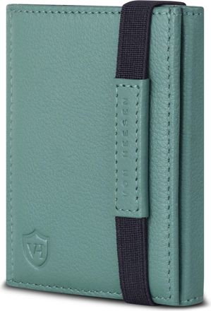 Von Heesen Slim Wallet mit RFID Schutz - Geldb&ouml;rse Herren klein - Mini Geldbeutel Damen Portmonee - Kartenetui Echtleder Karten Portemonnaie - Leder Kreditkarten