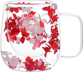 Generic Kaffeetassen doppelt, Kaffeetassen aus doppeltem | Getrocknete isolierte Kaffeetasse - Doppelschicht isolierte Teetassen, Klarglas-Teetasse mit Henkel