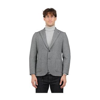 Circolo 1901 Gestreifter Stoff Einreiher Jacke - - Jackets - Herren - Grau - M