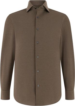 Boggi Milano Homme, Chemises, Brun, Taille: 2XL Polo Japanese Jersey New York Collar