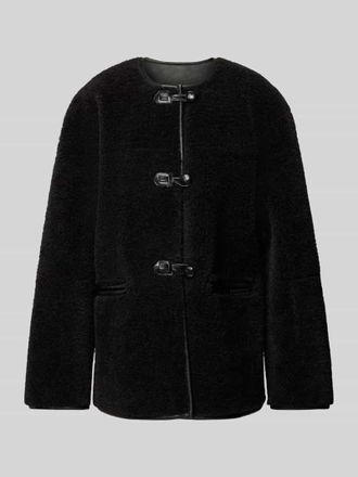 Jake*s Teddyjacke mit Knopfverschluss und Eingrifftaschen