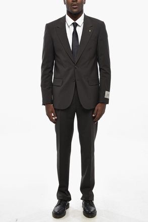 Corneliani CC COLLECTION Wool-Blend Zweiknopf-Anzug With Spitzenrevers Corneliani