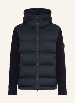 Stone Island Daunenjacke Ghost Im Materialmix blau