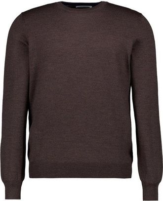 Gran Sasso Herren Pullover braun Schurwolle unifarben