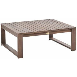 Beliani Outdoor Couchtisch TIMOR 90 cm 75 cm zertifiziertes Akazienholz Dunkelbraun