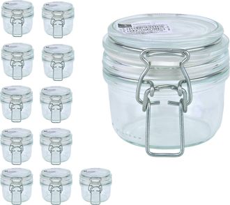 Bormioli Rocco Bormioli Bicchieri Fido con chiusura a leva, 12 pezzi, capacit&agrave; 125 ml, conservazione ermetica grazie allanello in gomma e alla chiusura a leva