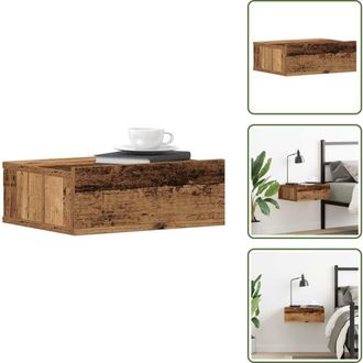 vidaXL H&auml;ngender Nachttisch Altholz-Optik 40x32x15 cm Holzwerkstoff - H&auml;ngender Nachttisch - H&auml;ngende Nachttische - Nachttisch - Beistelltisch