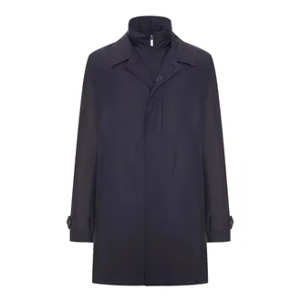 Fay Manteau dapr&egrave;s-midi en popeline technique - Homme - Manteaux - Bleu - Taille: 2XL