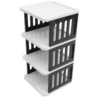 BESPORTBLE Vertikales Mehrst&ouml;ckiges Schuhregal aus Kunststoff Platzsparender Schuh Organizer f&uuml;r Eingangsbereich und Haushalt 4 Lagiger Schuhschrank f&uuml;r Kleine R