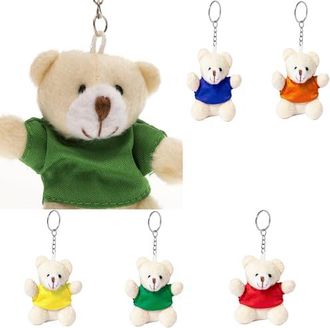 noTrash2003 Lot de 5 porte-cl&eacute;s ours en peluche avec t-shirt comme petit cadeau pour la restauration, lh&ocirc;tel et le commerce (5 multicolores)