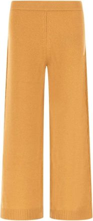 KANGRA Wollhose mit vertikalem Zopfmuster - - Trousers - Damen - Beige - M