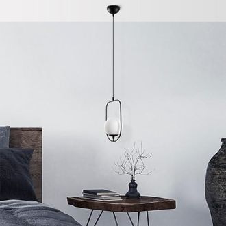 Opviq Elegant Black Chandelier, Metal Body, 20 cm Width, Adjustable Height (42-171 cm), E14 Socket, IP20 | Perfect for Modern Living Spaces & Dining Rooms