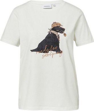 Comma Kurzarmshirt T-Shirt T-Shirt im Relaxed Fit mit Frontprint, London