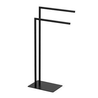 KELA Kela Freistehender Handtuchst&auml;nder, zweist&ouml;ckiger Organizer f&uuml;r Bad- und Handt&uuml;cher, stabil nach Gewicht, elegantes Design, mattschwarz