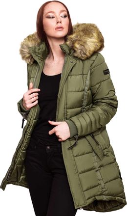 Navahoo Papaya Damen Winter Jacke Steppjacke Mantel Parka gesteppt warm B374 [B374-Papaya-Dusty-Olive-Gr.XS]