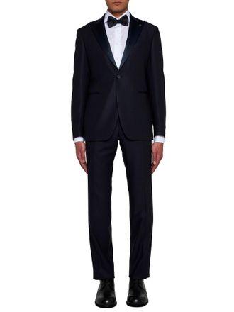 Tagliatore Mens Tuxedo Napoli Stretch Wool Blue Virgin Suits