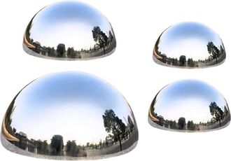 BESPORTBLE 4 St&uuml;Ck Edelstahl Gartenkugel Set - Reflektierende Halbkugel Gartenspiegel, Elegante Garten Dekoration Mit Hochgl&auml;Nzender Oberfl&auml;Che F&uuml;R Und Stil