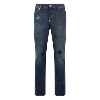 Philipp Plein Homme, Jeans, Bleu, Taille: W33 Super Straight Cut Jeans Cocco Stars