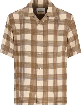 Jil Sander Homme, Chemises, Beige, Taille: M Short Sleeve Shirt