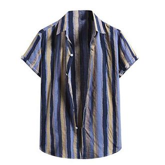 Generic Chemise de sport en coton et lin pour homme, haut basique et l&eacute;ger, gris, XL