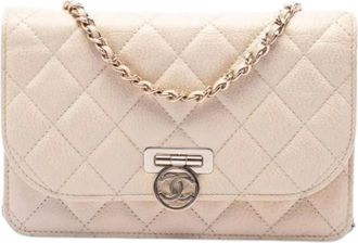 Chanel Pre-owned Sac bandouli&egrave;re &agrave; rabat - Femme - Pre-owned - Beige - Taille: ONE Size