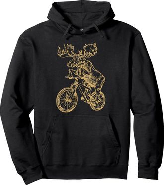 Seembo Elch Radfahren Fahrrad Tier Biker Radfahrer Reiten Fahrrad Pullover Hoodie