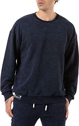 Red Bridge Sweat avec Effet Batik Sweatshirt avec col Rond Bleu XXL