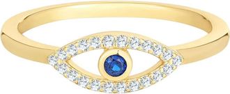 Glanzst&uuml;cke M&uuml;nchen Ring - Sterling Silber Ring Zirkonia Allsehendes Auge - Gr. 48 - in Gold - f&uuml;r Damen