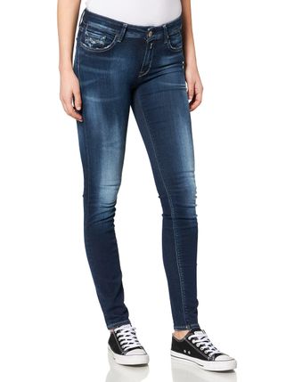 Replay Damen New Luz Hyper Bio Jeans Skinny, Blau (Dark Blue 7), 31W / 32L