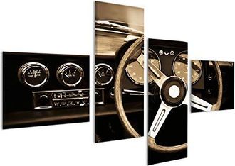 Islandburner Tableau, Tableaux sur toile Tableau de bord de voiture vintage s&eacute;pia tonifiant Poster, Impression, Cadeau MYK