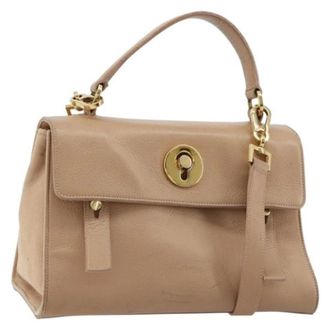 Saint Laurent Sac &agrave; main vintage doccasion - Femme - Pre-owned - Beige - Taille: ONE Size