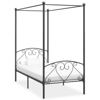 Festnight Himmelbett Metallbett 90x200 cm Ehebett Doppelbett Einzelbett Bettgestell Metall Bett Bettrahmen Schlafzimmerbett