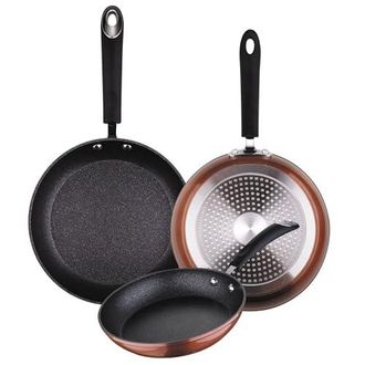 San Ignacio SIP Pfannenset Kupfer - &Oslash; 20/24/28 cm - Aluminium geschmiedet - Griff mit thermischer Silikon beschichtet, Induktion