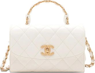 Chanel sac à main matelassé à rabat (2021) - Blanc