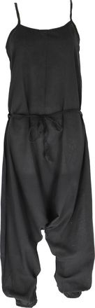 Guru Shop Boho Jumpsuit, Baumwoll Sommer Pluderhose, Overall, Aladin Hosenkleid - Schwarz, Damen, Baumwolle