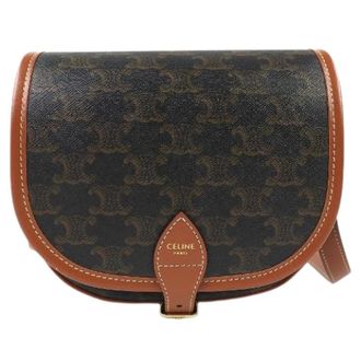 Celine Pre-owned Folco Triomphe Schultertasche aus Canvas - - Pre-owned - Damen - Braun - ONE SIZE