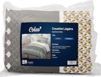 Colas Normand Couette L&eacute;g&egrave;re - 240x220 cm - Imprim&eacute;e Malila - Enveloppe 100% Microfibre Polyester - Garnissage 100% Polyester - Fabrication Fran&ccedil;aise
