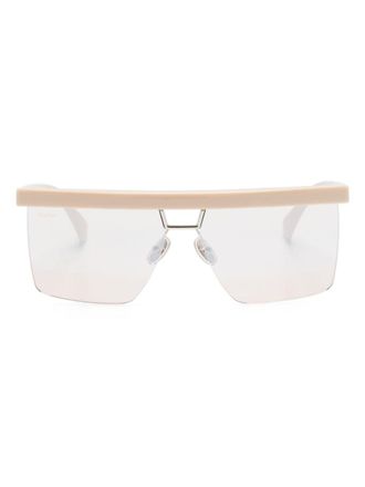 Max Mara Sonnenbrille mit eckigem Gestell - Nude
