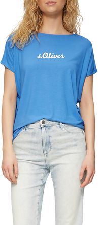 s.Oliver Fließendes Jersey-Shirt mit Artwork und überschnittenen Schultern