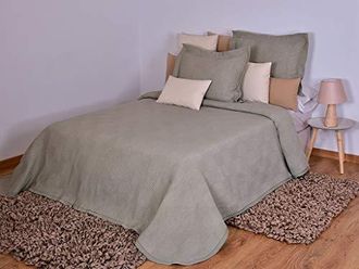 Mi Casa 190X270 Bettdecke, Kopfteil 90 cm, 80% Baumwolle, 20% Polyester, Gr&uuml;n