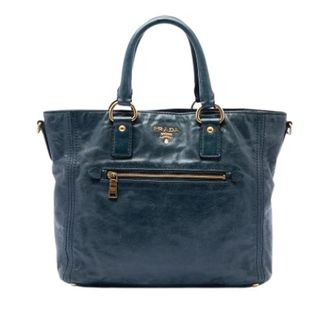 Prada Pre-owned Vitello Satchel - Femme - Pre-owned - Bleu - Taille: ONE Size